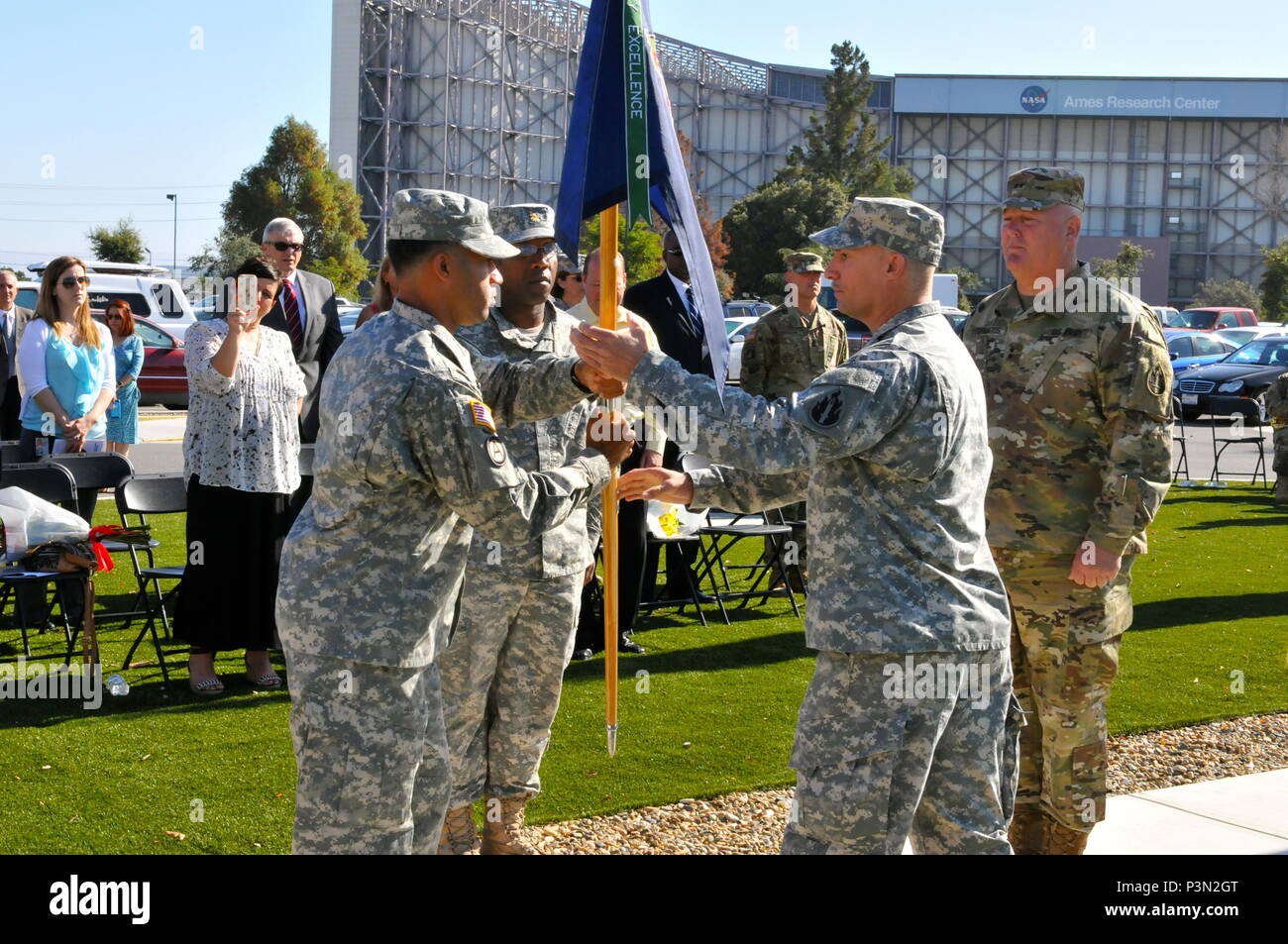 Lt. Col. Michael Stewart (second right), company commander ...