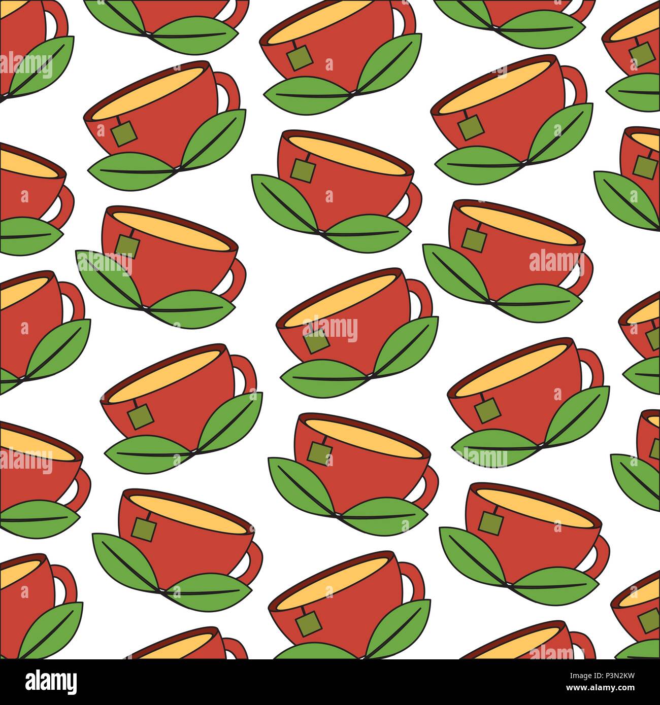 delicious herbs tea cup pattern Stock Vector Image & Art - Alamy