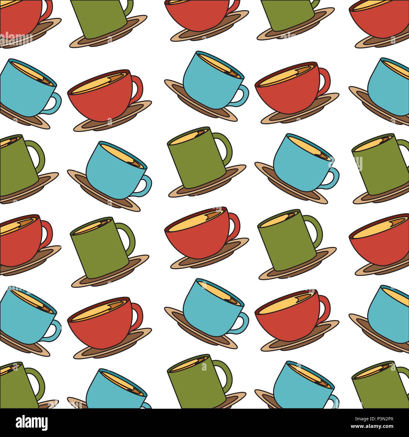 delicious coffee cup pattern Stock Vector Image & Art - Alamy