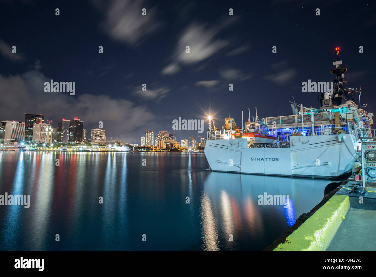 Coast Guard Cutter Stratton moors up at Coast Guard Base Honolulu in ...