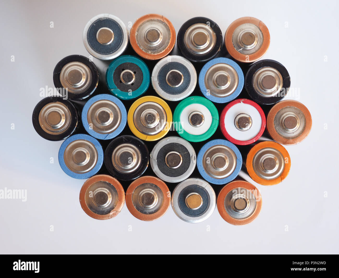 Many AA batteries (aka Double A) for electronic devices Stock Photo - Alamy