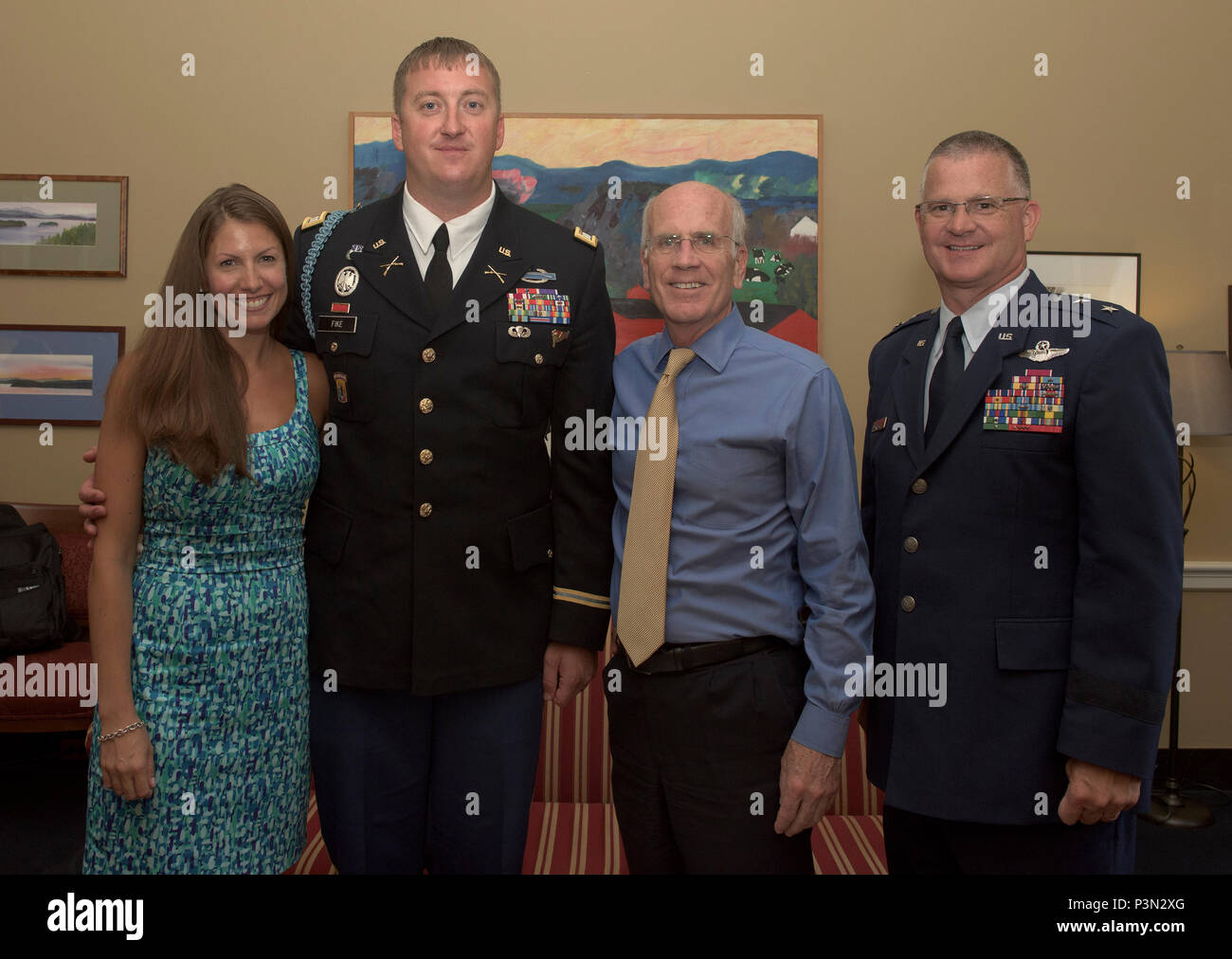 From left, Jessica Fike, U.S. Army Capt. Zachariah Fike, officer ...