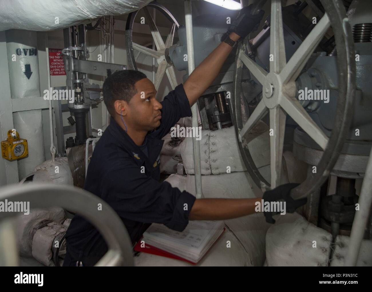 160714-N-WC455-047 GULF OF ADEN (July 14, 2016) – Engineman 2nd Class ...