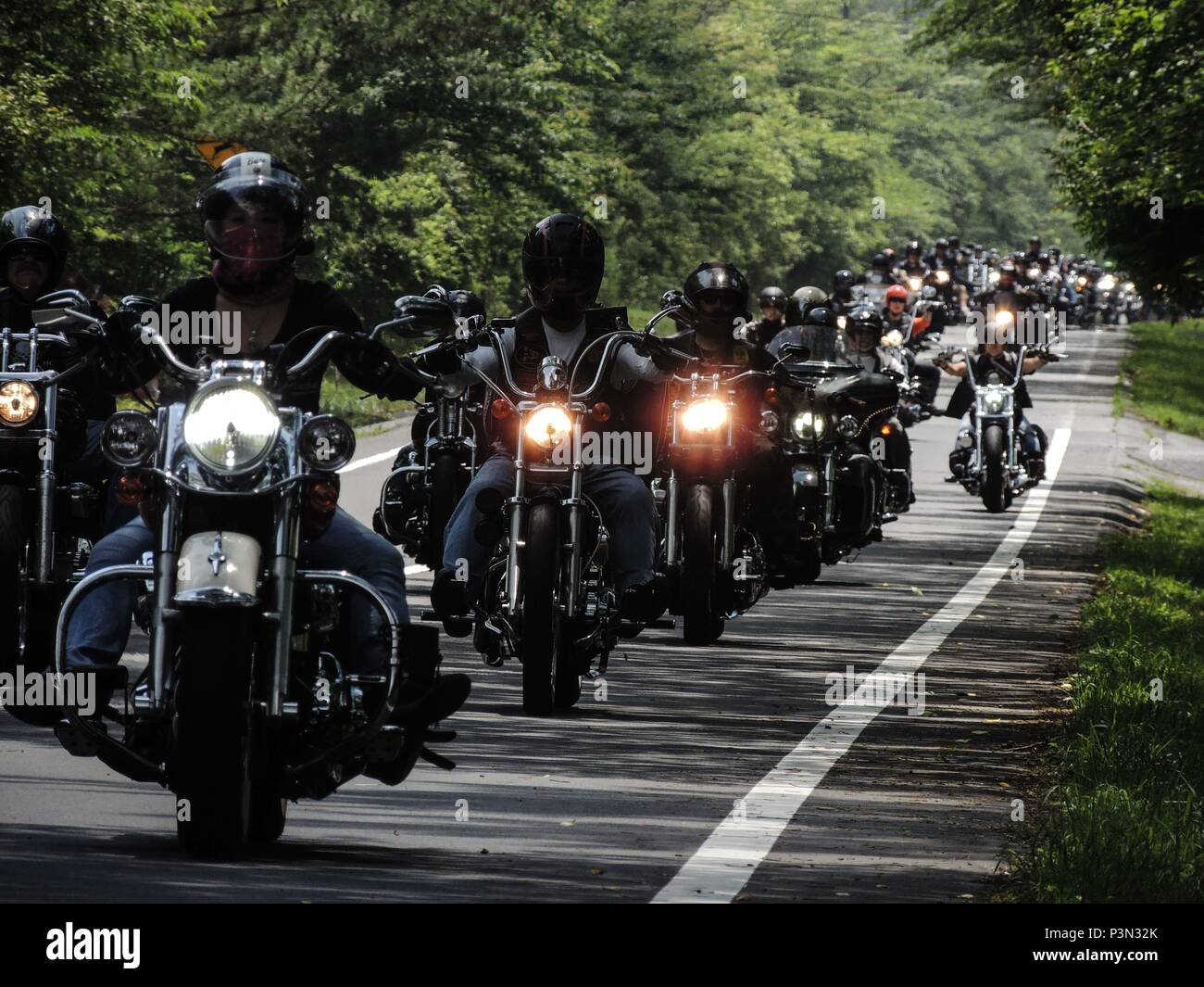 Group Riding Harley Davidson Motorcycles
