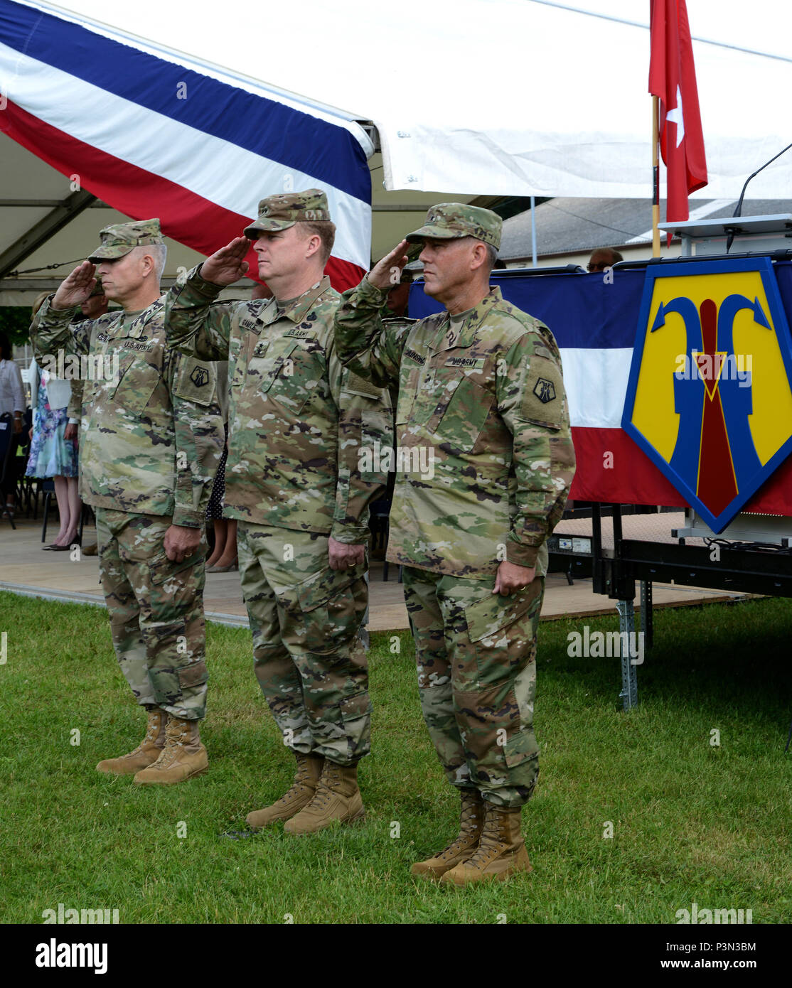 (Left to right) Brig. Gen. Arlan DeBlieck, outgoing commanding general ...