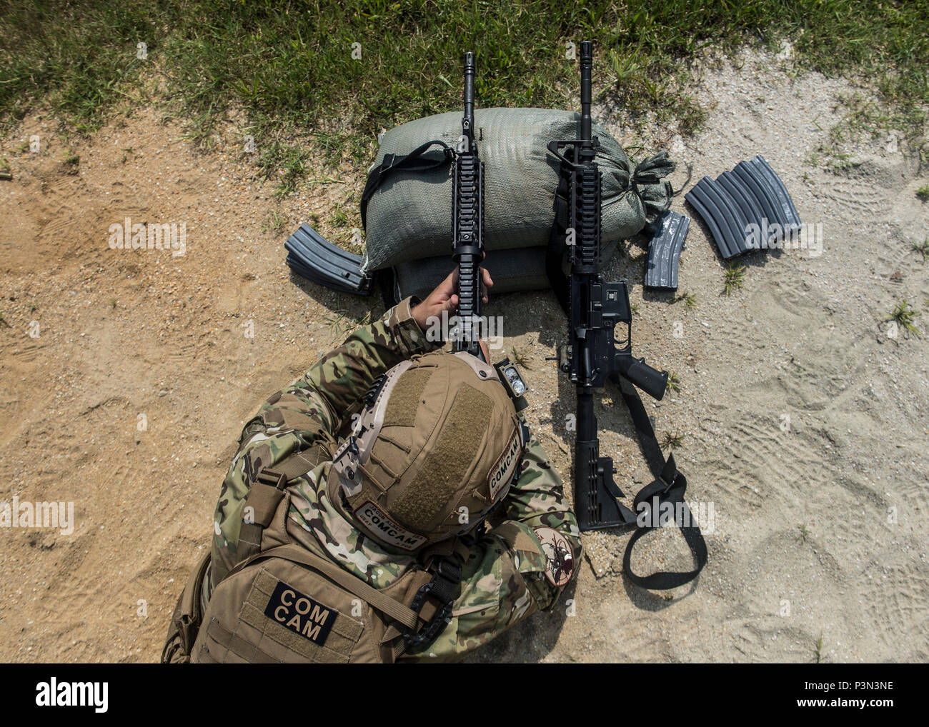 United States Air Force Senior Airman Jacob Albers qualifies with his ...
