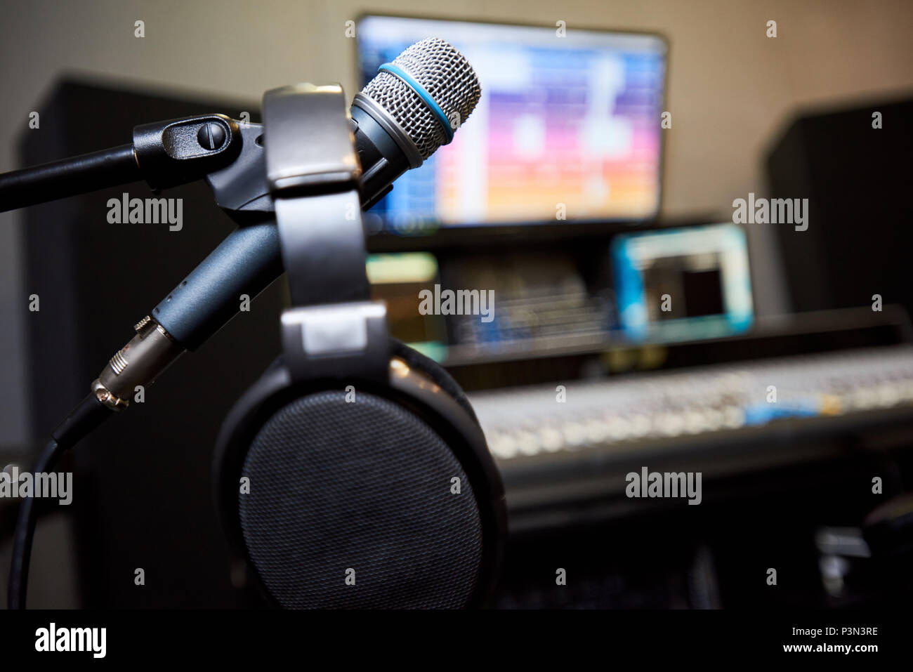 Professional studio microphone headphones hi-res stock photography and ...