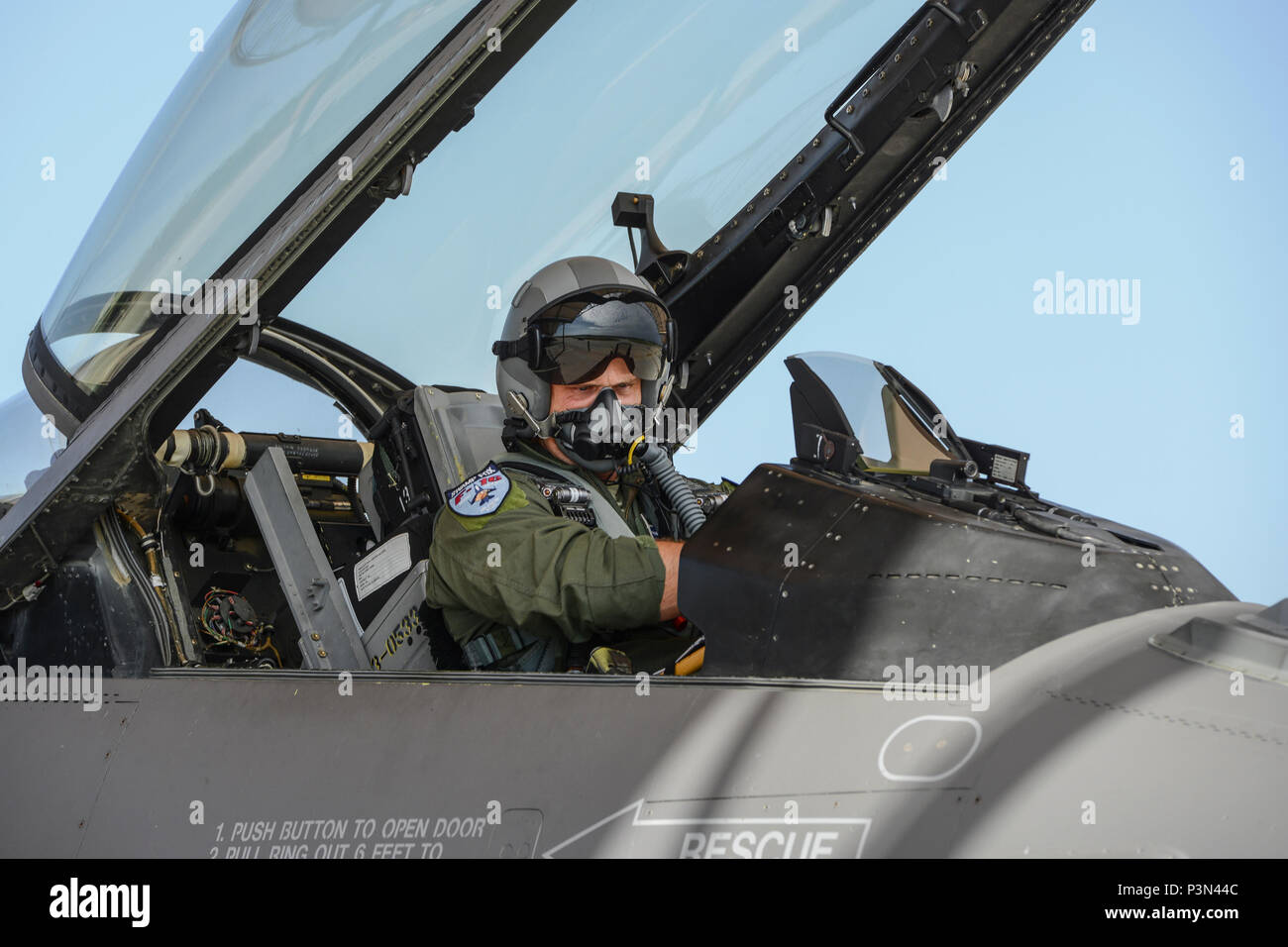 U.S. Air Force Maj. David Anderson, an F-16 fighter pilot assigned to ...