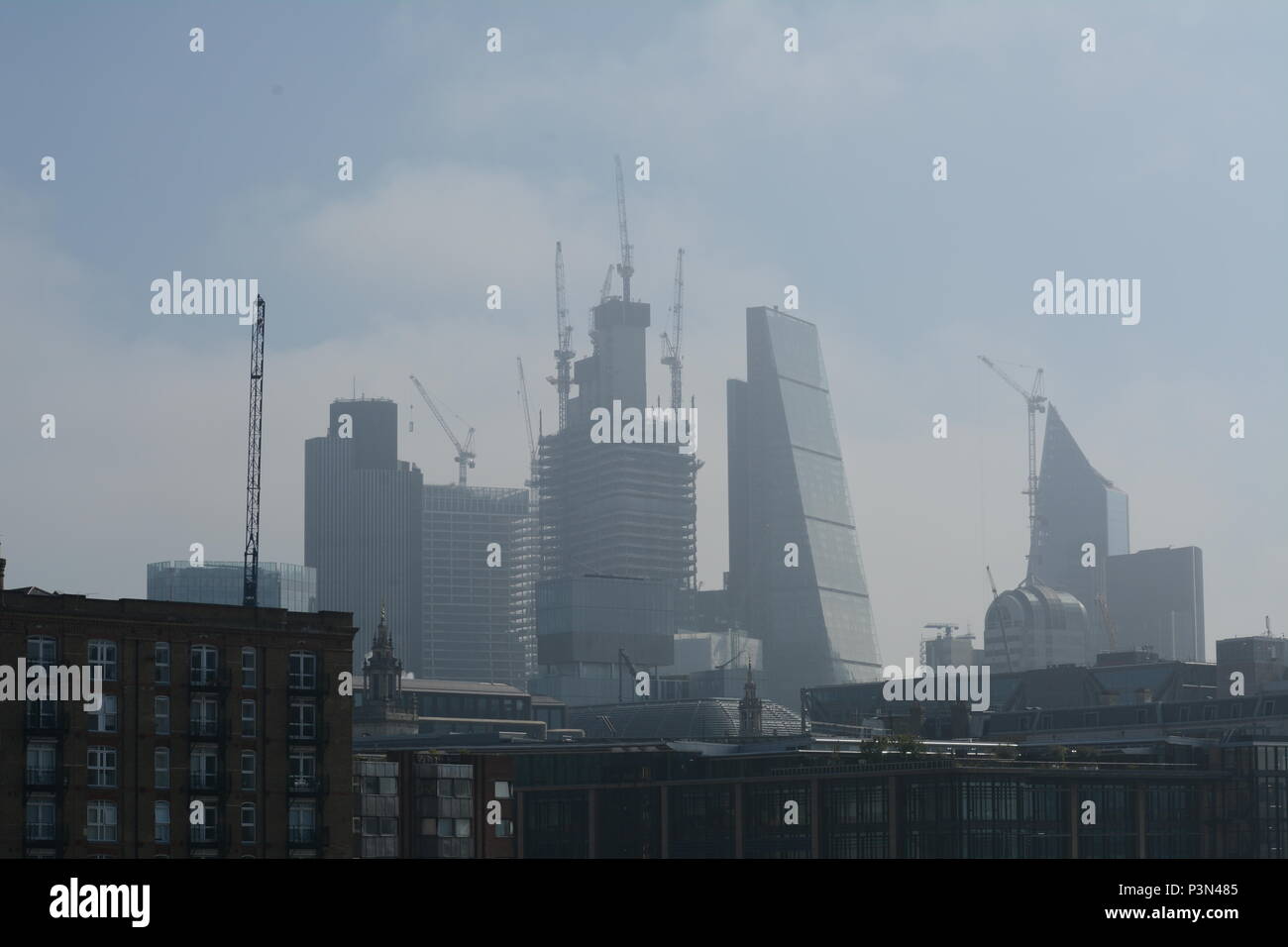 The London Skyline as seen from the rooftop of the Tate Modern museum ...