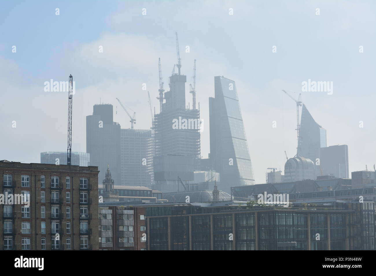 The London Skyline as seen from the rooftop of the Tate Modern museum ...