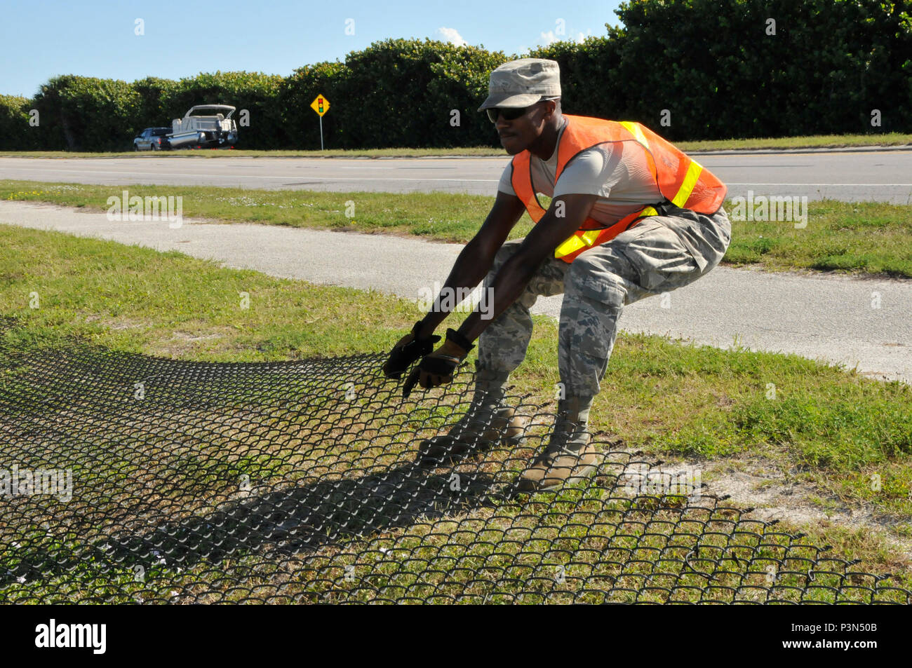 U.S. Air Force Airman with the 181st Intelligence Wing Civil ...