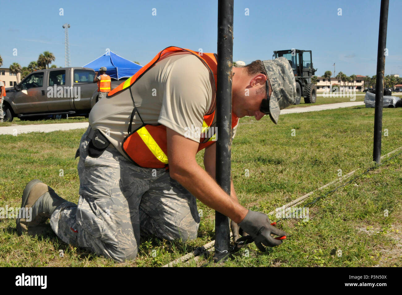 U.S. Air Force Airman with the 181st Intelligence Wing Civil ...