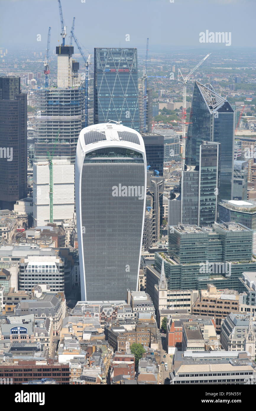 London skyline as seen from the Shard, the tallest building in Europe ...