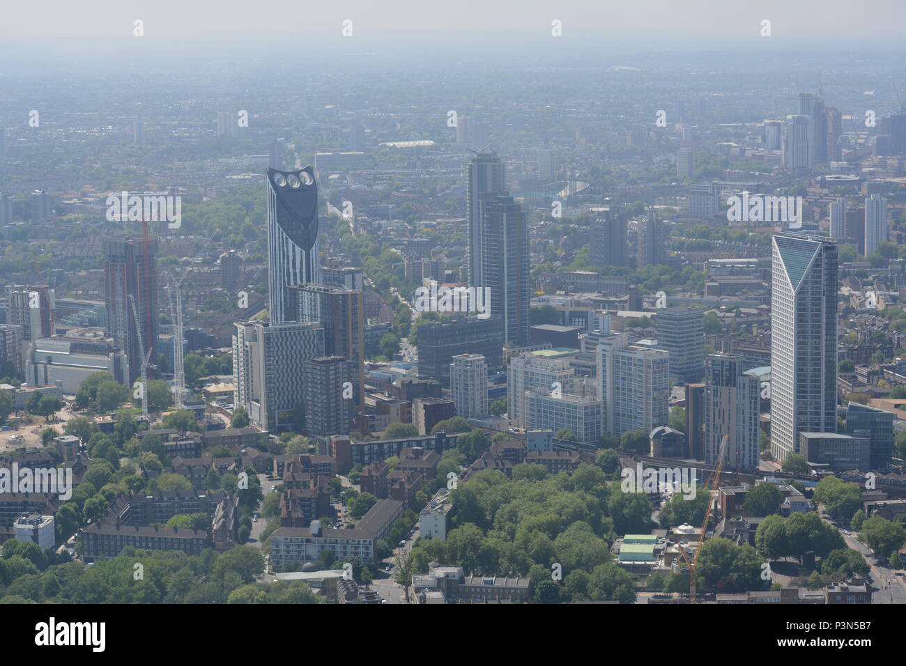 London skyline as seen from the Shard, the tallest building in Europe ...