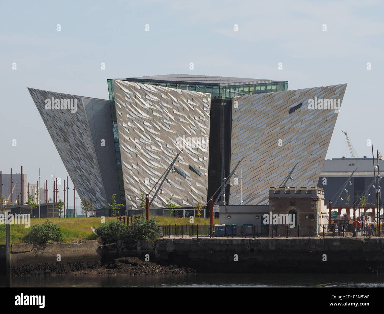 BELFAST, UK - CIRCA JUNE 2018: Titanic Belfast centre on the site of ...