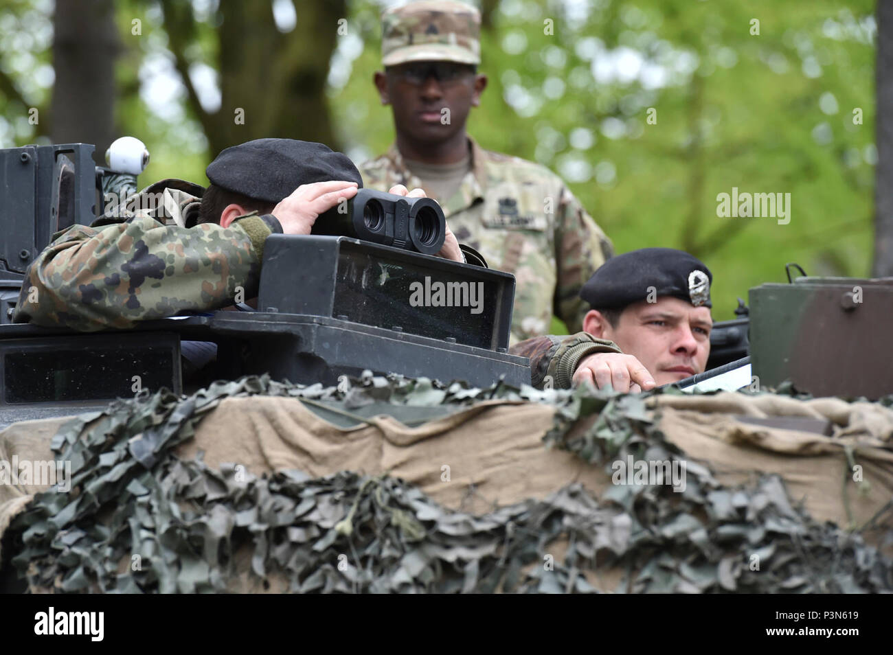 Team Germany conducts the Call for Fire lane during the Strong Europe ...