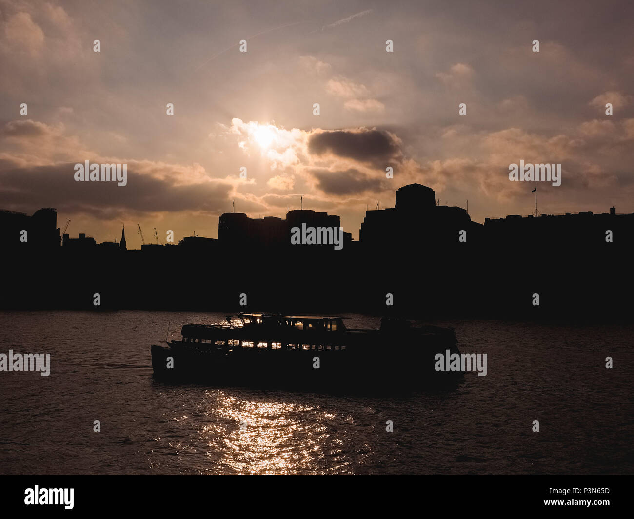 Waterloo sunset in London in London, UK Stock Photo - Alamy