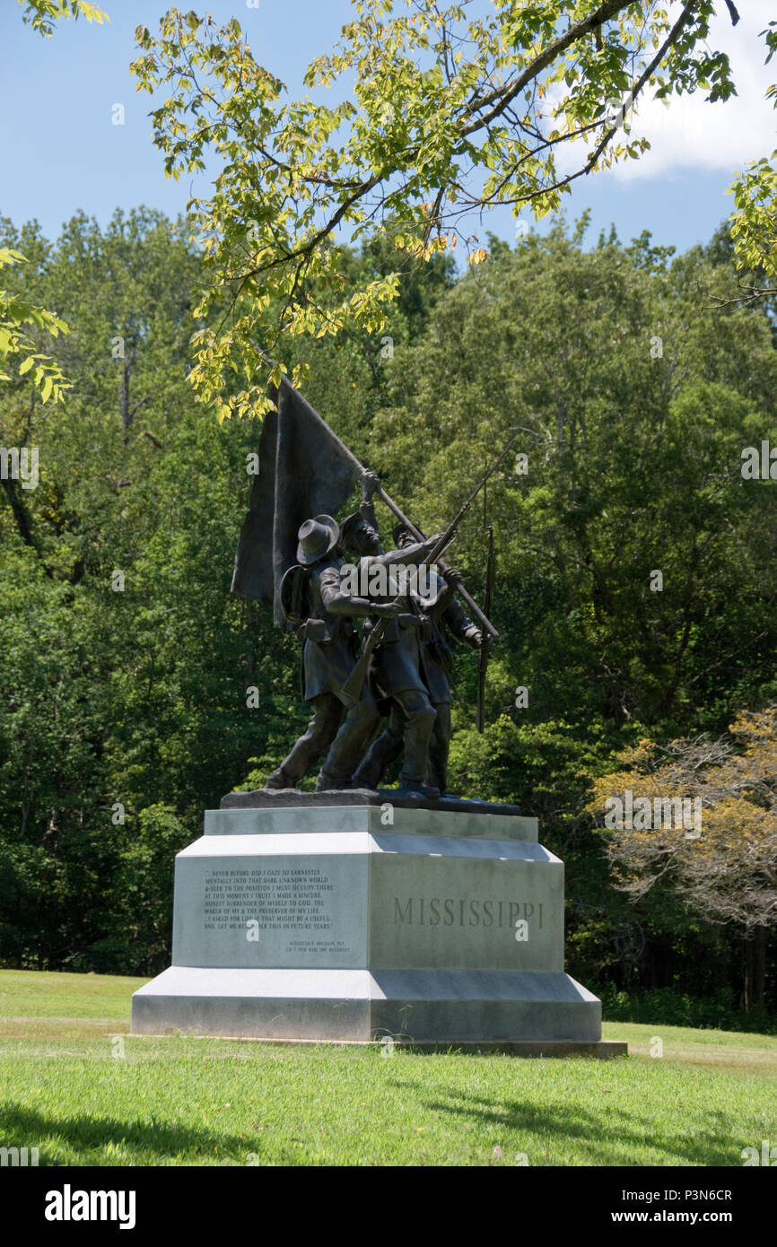 A monument honors all troops from Mississippi who fought in the Battle ...