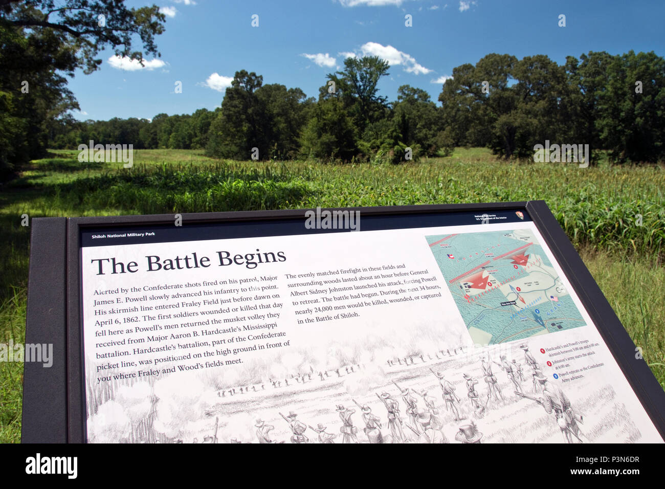 Fraley Field, where the first shots of the Civil War Battle of Shiloh ...