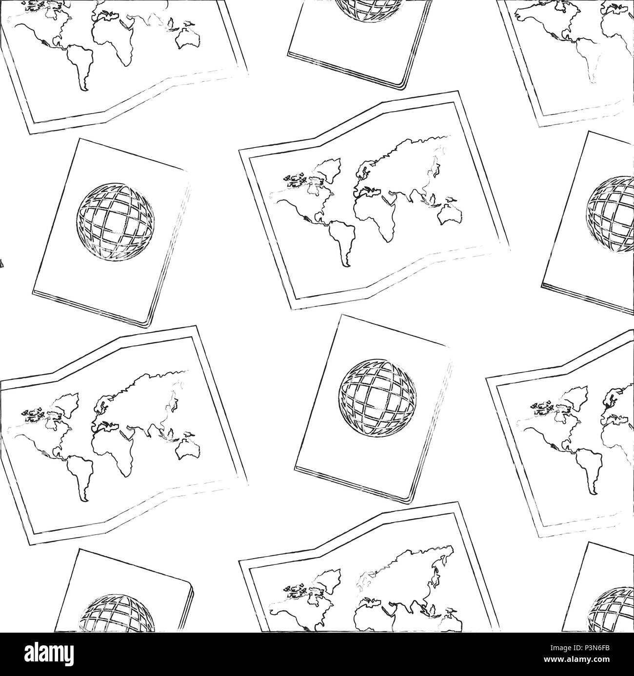 travel passport and map world background Stock Vector Image & Art - Alamy