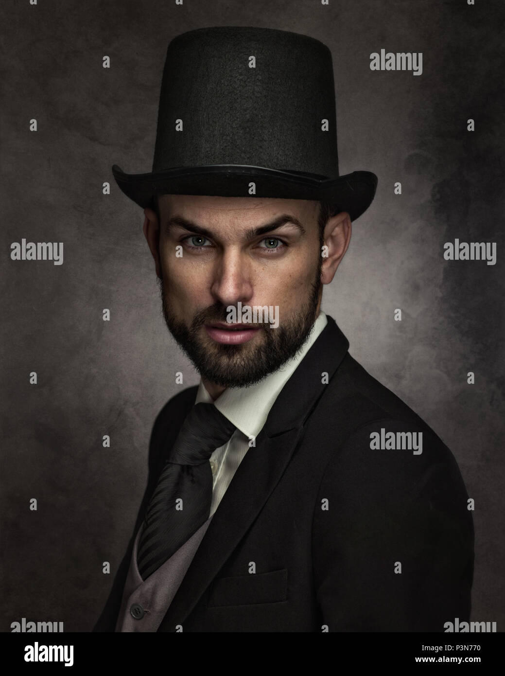 Englishman and gentleman. Retro styled male portrait Stock Photo - Alamy