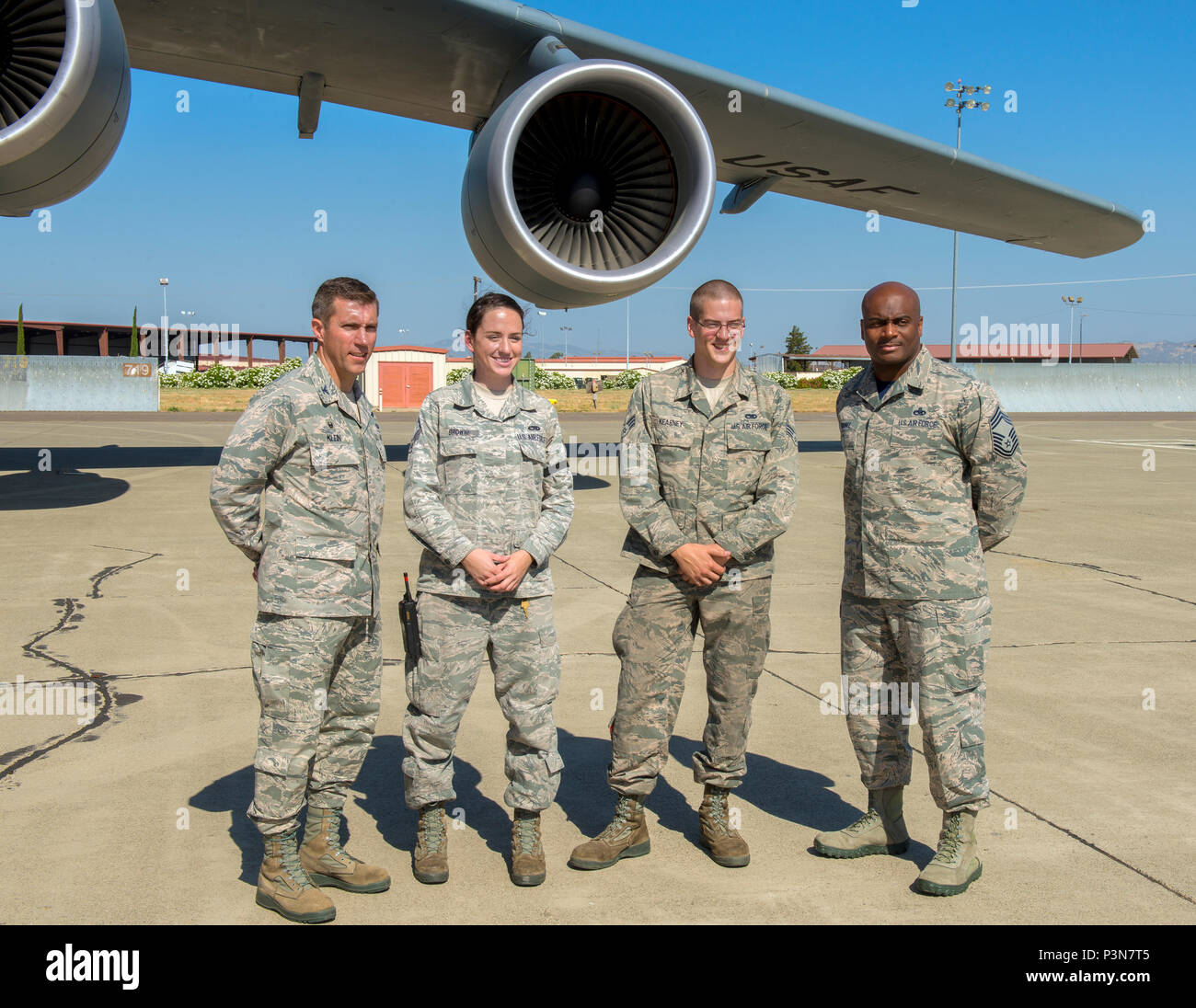 (Left to right) Colonel John Klein Jr., 60th Air Mobility Wing ...