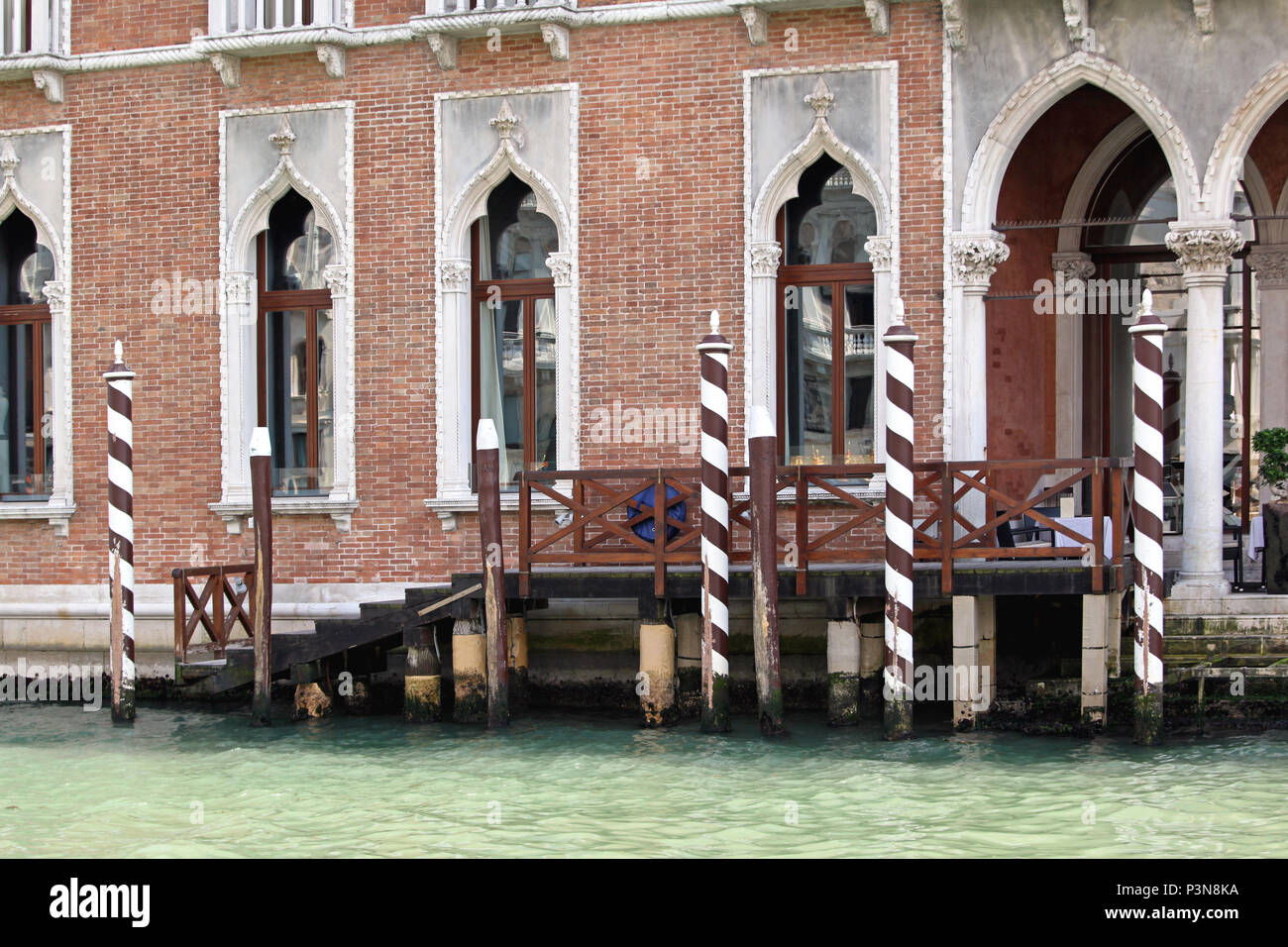 Brown Wooden Poles at Grand Canal in Venice Stock Photo - Alamy