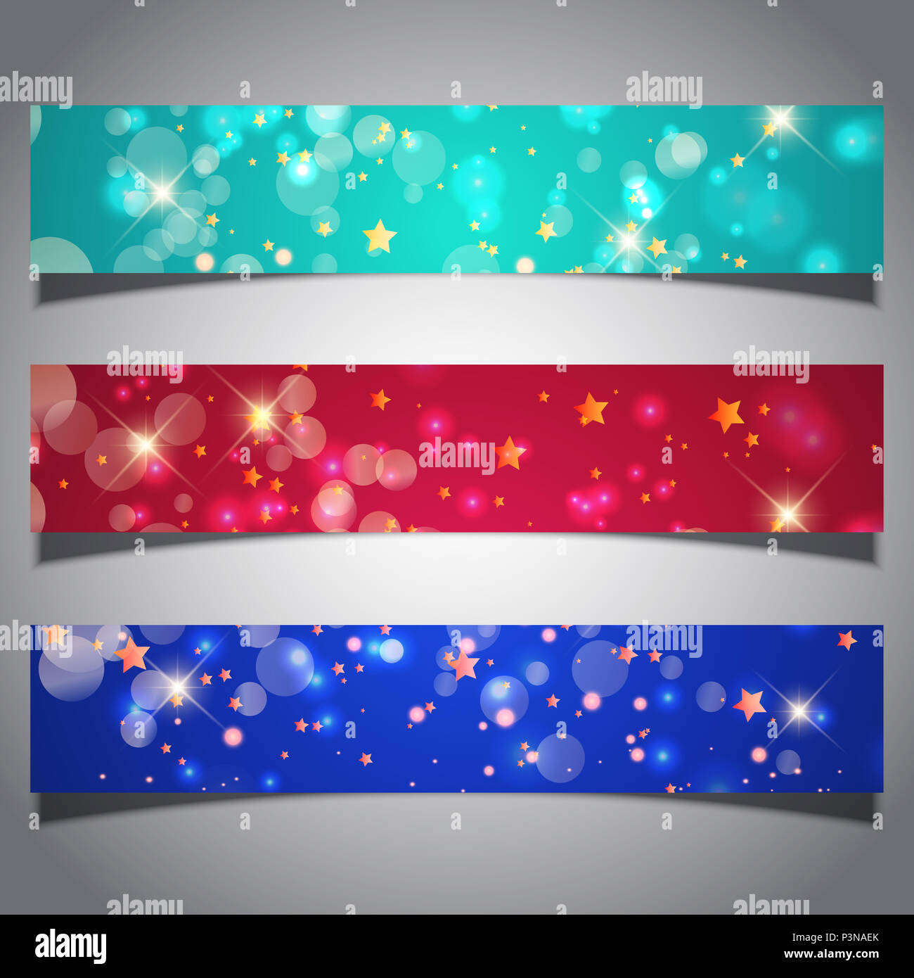 Collection of three Christmas headers Stock Photo - Alamy