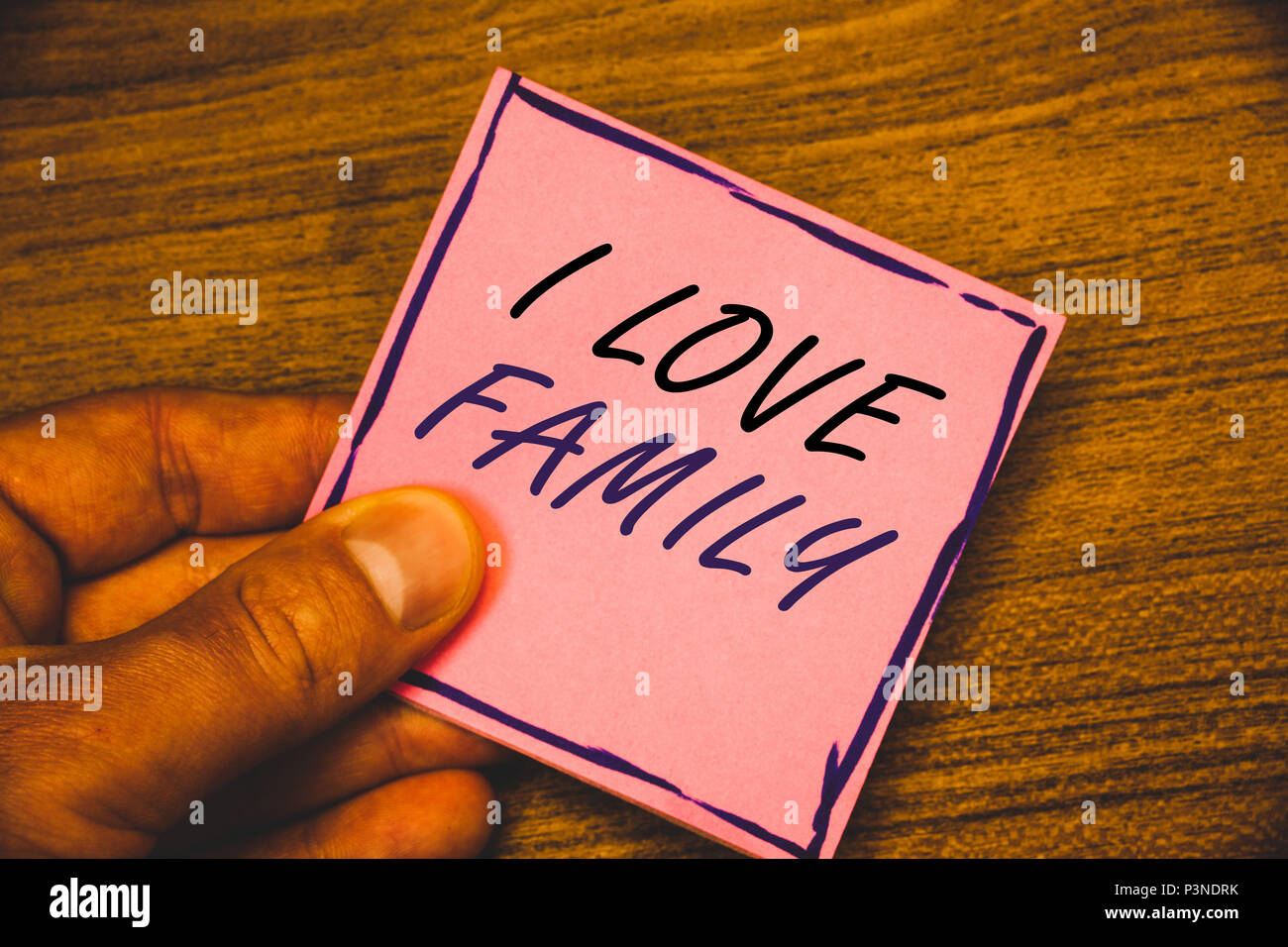 Writing note showing I Love Family. Business photo showcasing Good ...
