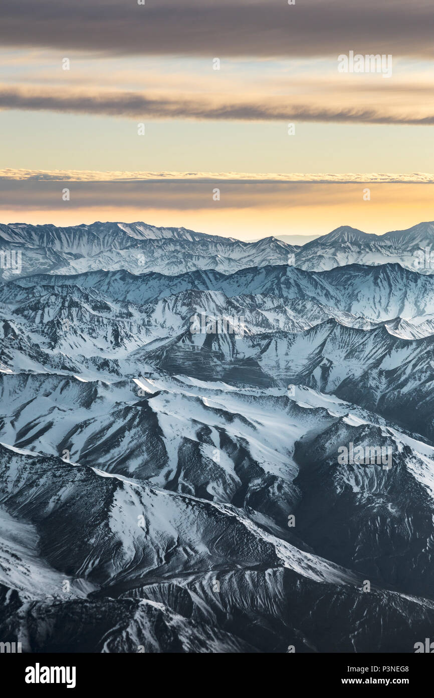 Snow-covered mountains in spring, Andes, Chile Stock Photo - Alamy