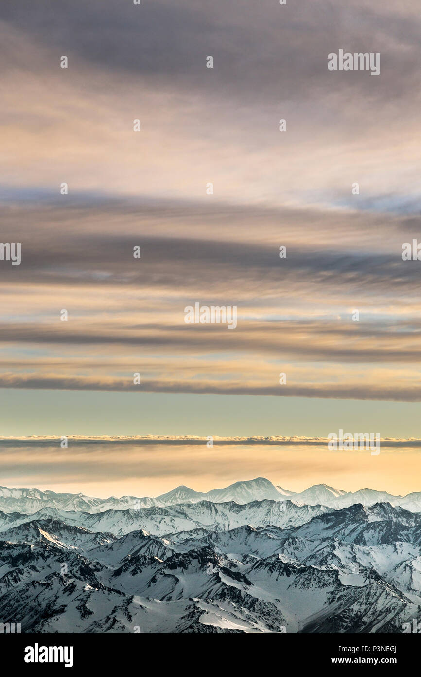 Snow-covered mountains in spring, Andes, Chile Stock Photo - Alamy