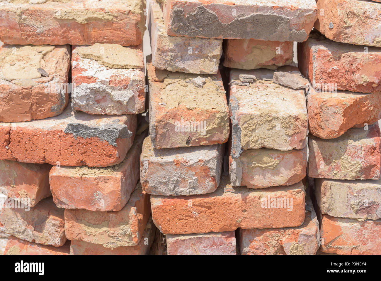 Stacked piles of bricks hi-res stock photography and images - Alamy