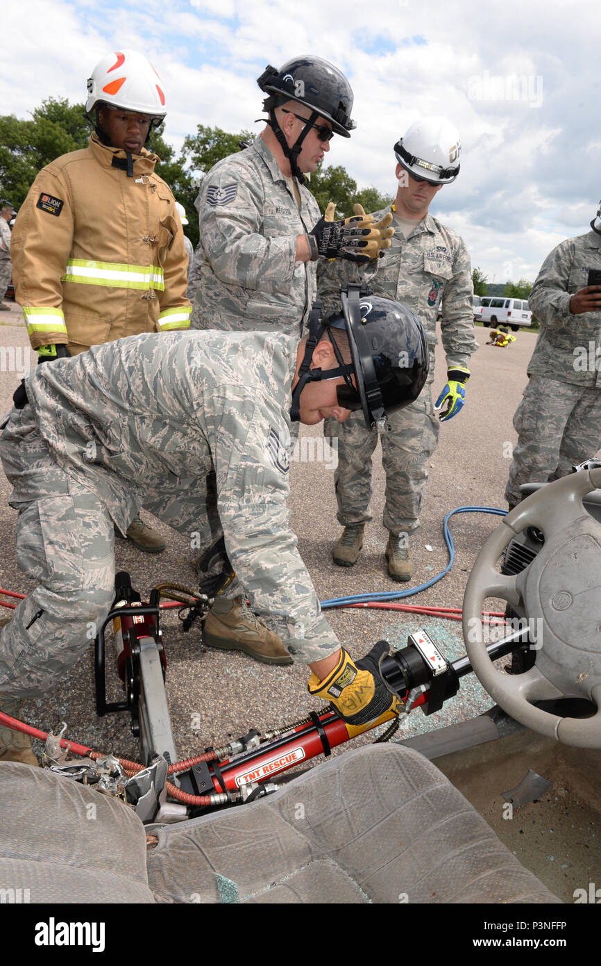 Staff Sgt. William Blakeley, a fire fighter in the 175th Civil Engineer ...