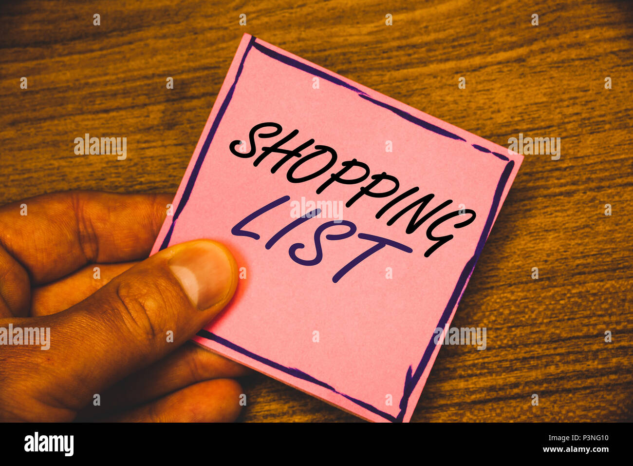 Writing note showing Shopping List. Business photo showcasing Products ...