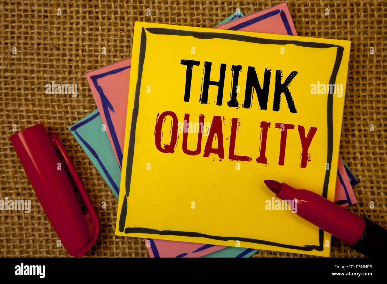 Handwriting textss Think Quality. Concept meaning Thinking of ...