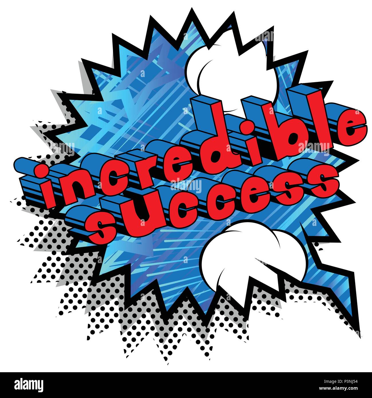 Incredible Success - Comic book word on abstract background Stock ...