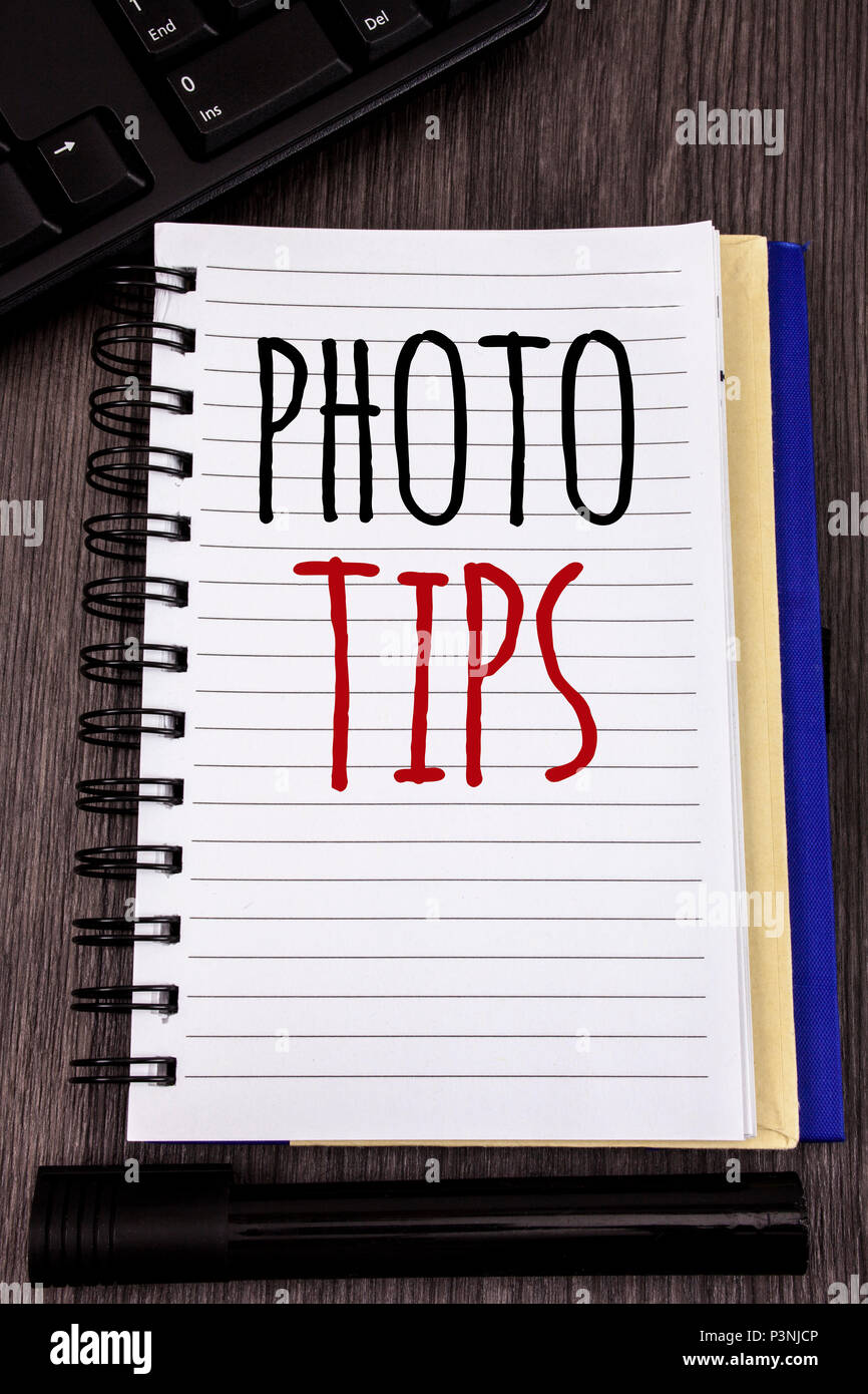 Conceptual hand writing showing Photo Tips. Business photo showcasing ...