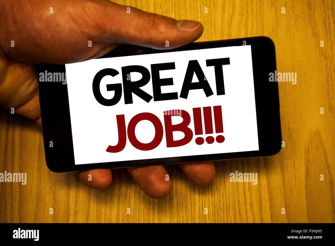 Handwriting textss writing Great Job Motivational Call. Concept meaning ...