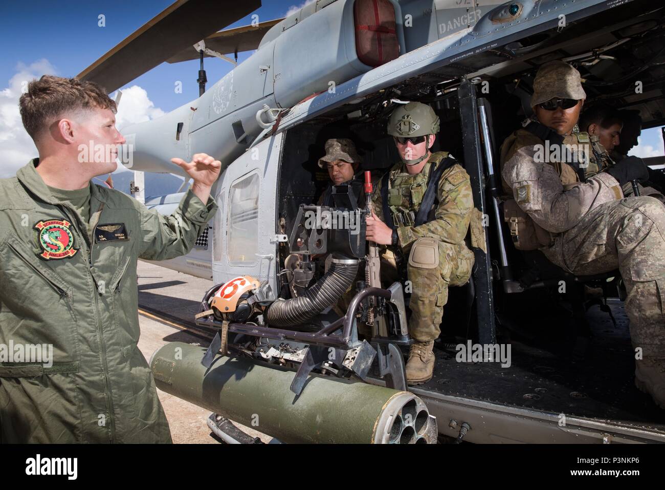 Australian and New Zealand Army soldiers listed to a aviation safety ...