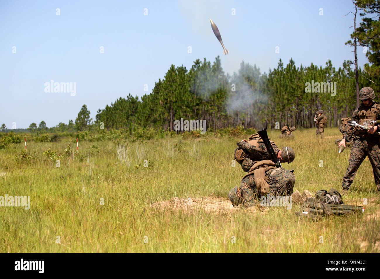 Marines with 81mm Mortar Platoon, Weapons Company, 3rd Battalion, 6th ...