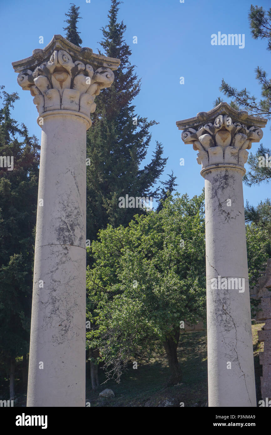Kos, Greece: The Corinthian temple of Apollo at the Asklepion on the ...