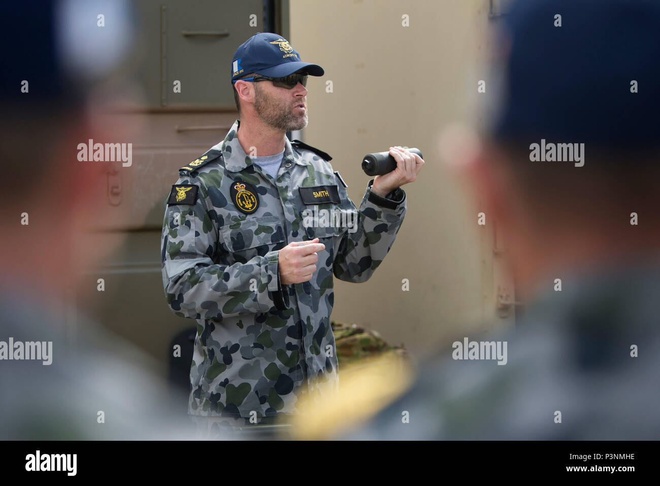 Petty Officer Clearance Diver Travers Smith explains the equipment used ...