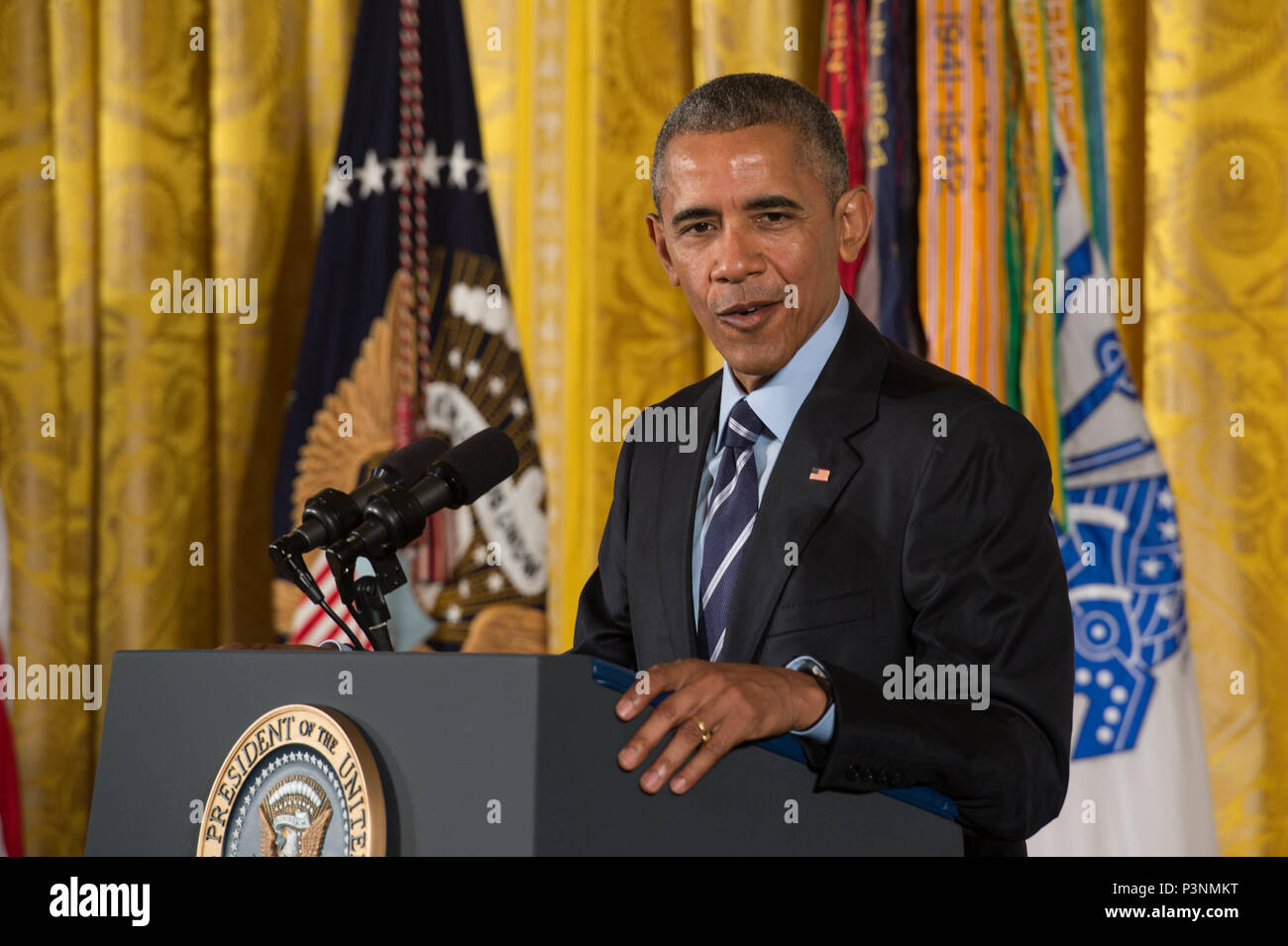 President Barack Obama addresses the audience during a Medal of Honor ...
