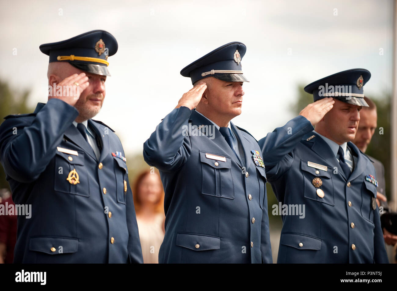 Members of the U.S. and Slovak Armed Forces hold a memorial service for ...