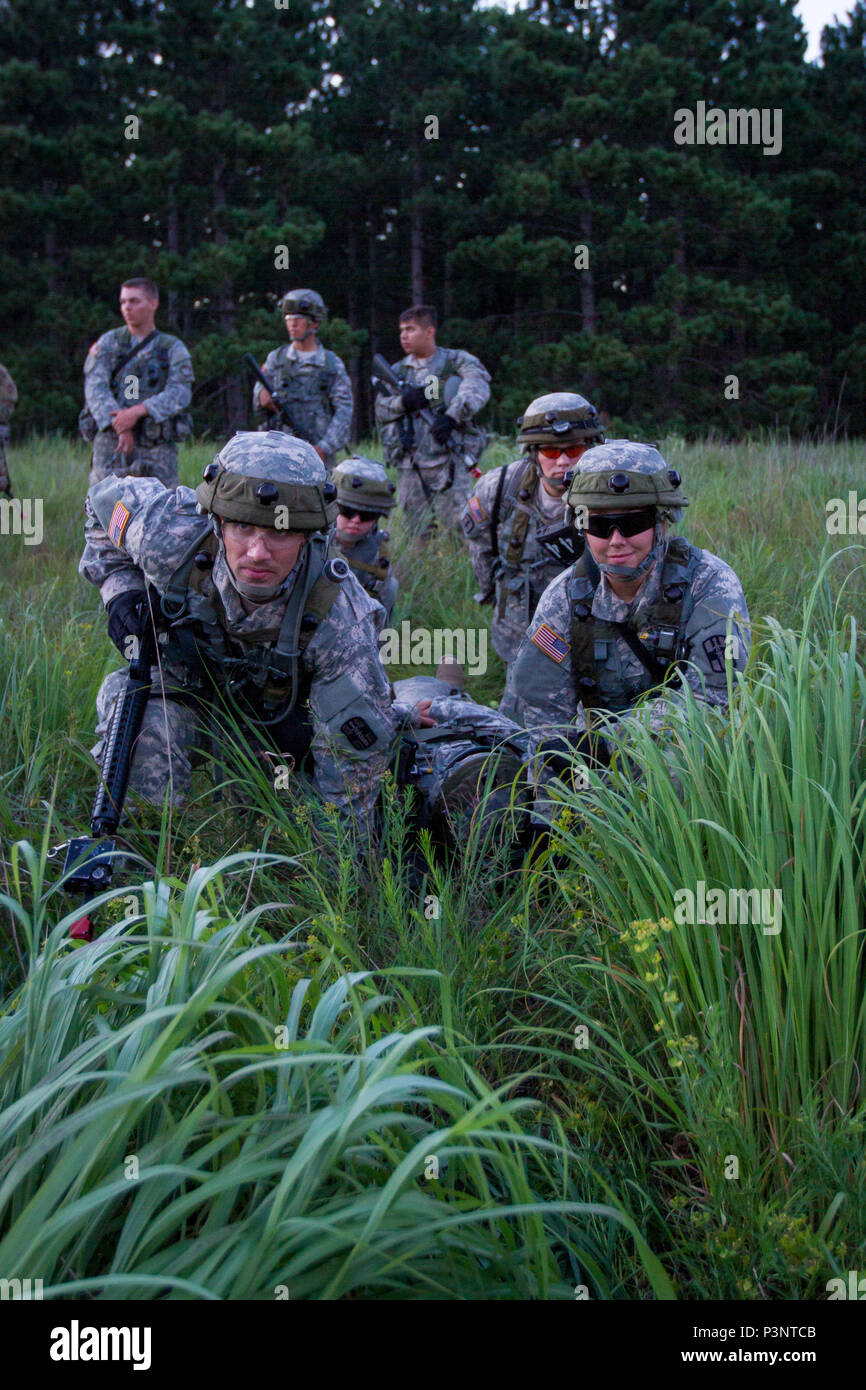 U.S. Army Soldiers under the 330th Medical Brigade practice litter ...