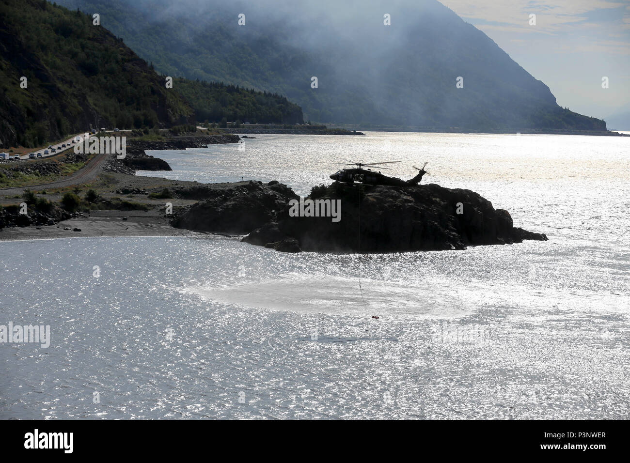 An Alaska Army National Guard UH-60 Black Hawk helicopter from 1st ...