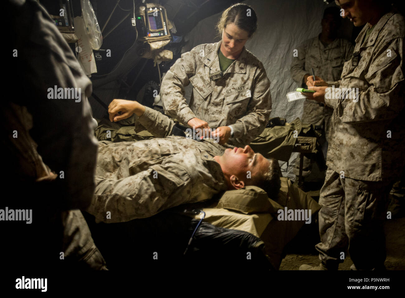U.S. Marine Nicholas Austin, a machine gunner with Kilo Company, 3rd ...