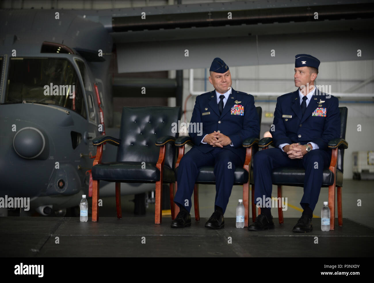 U.S. Air Force Col. William Holt, left, 352nd Special Operations Wing ...