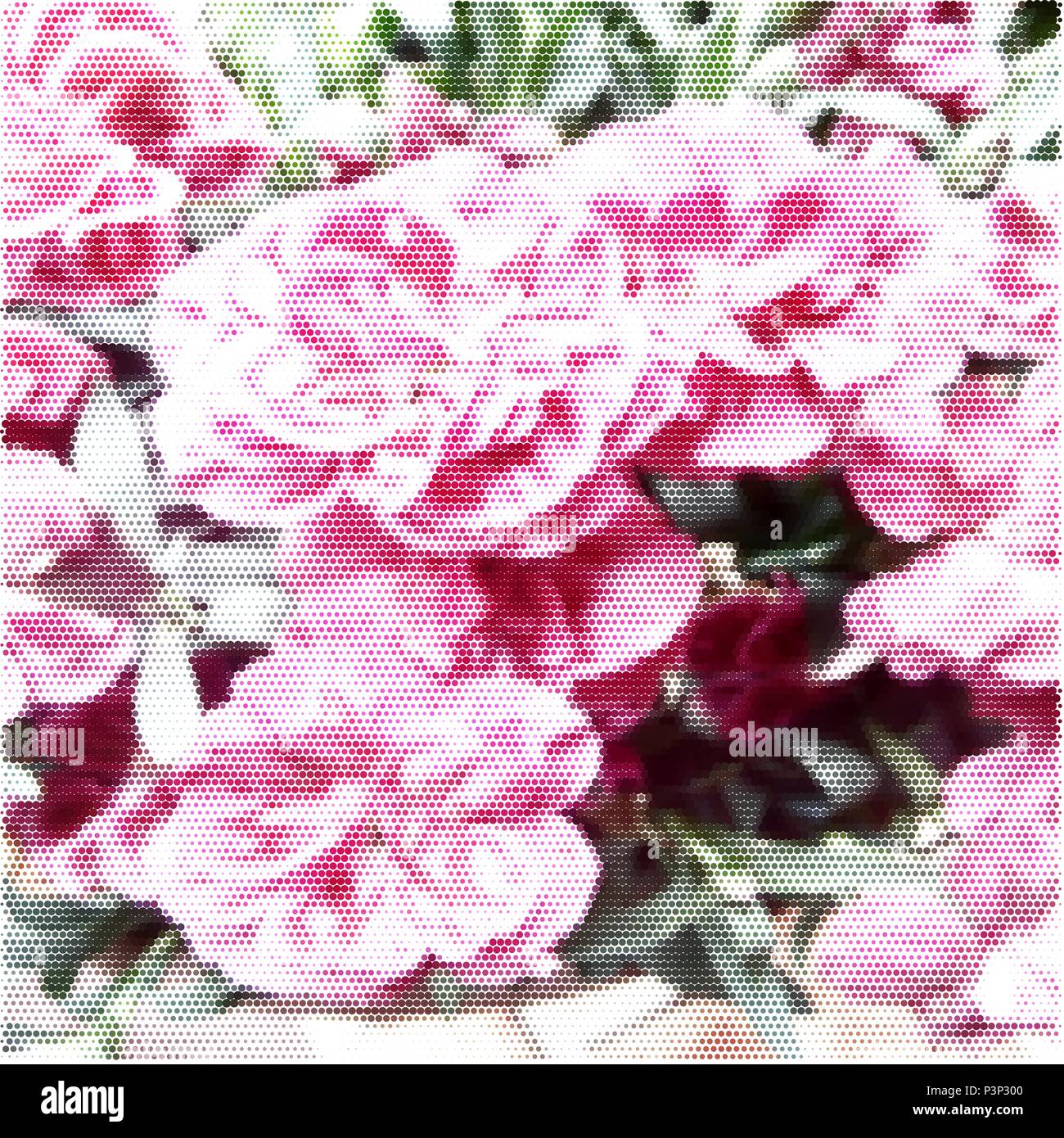 Vector poster of flowers.Halftone colored texture Stock Vector Image ...