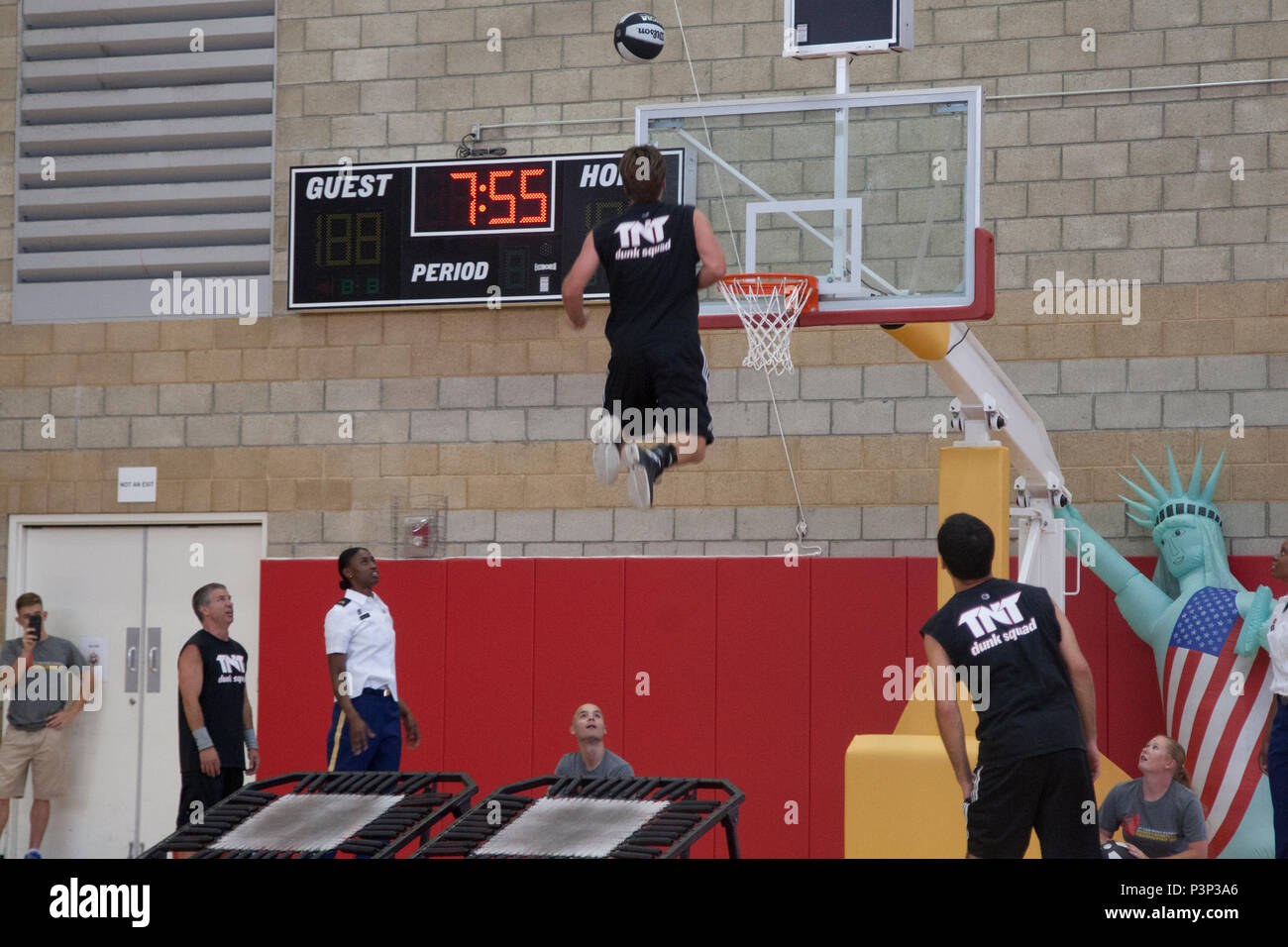 Members of the TNT Dunk Squad perform a routine during the 2016 Conseil ...